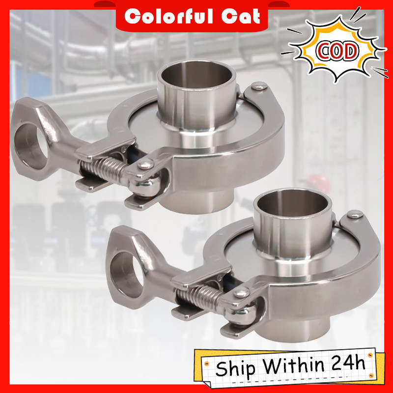 304 Stainless Steel Sanitary Pipe Weld Ferrule Flange + Tri Clamp ...