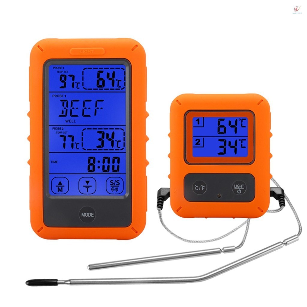 Nancy Wireless Meat Thermometer with 2 Probes 328Ft Long Range LCD ...