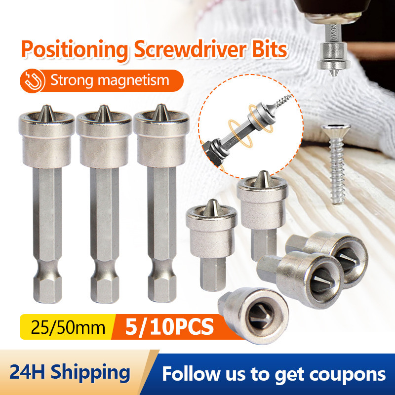 10pcs 25/50mm Magnetic Positioning Screwdriver Bits Screw Positioning ...