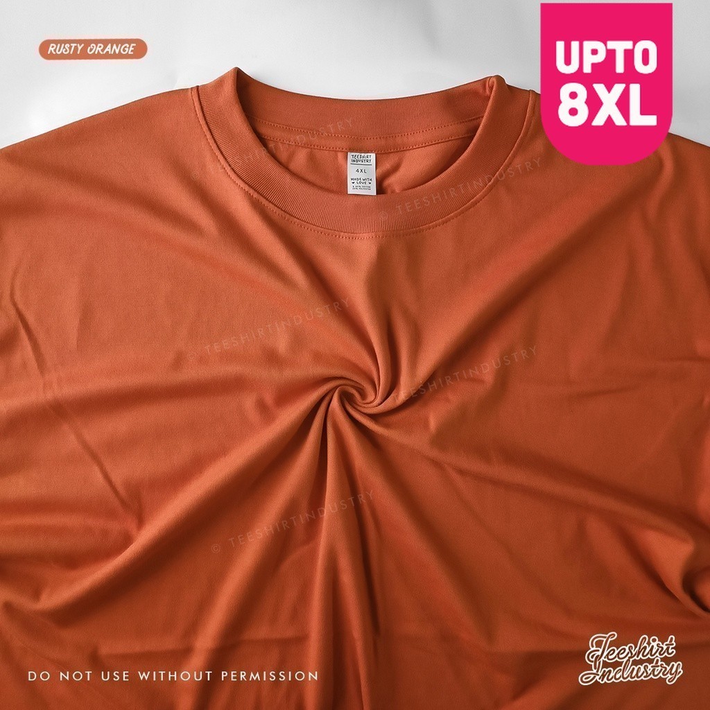 RUSTY ORANGE (KIDS to 8XL) - Premium Unisex Adult Plain Tshirt (removable labels) (brown rust ...