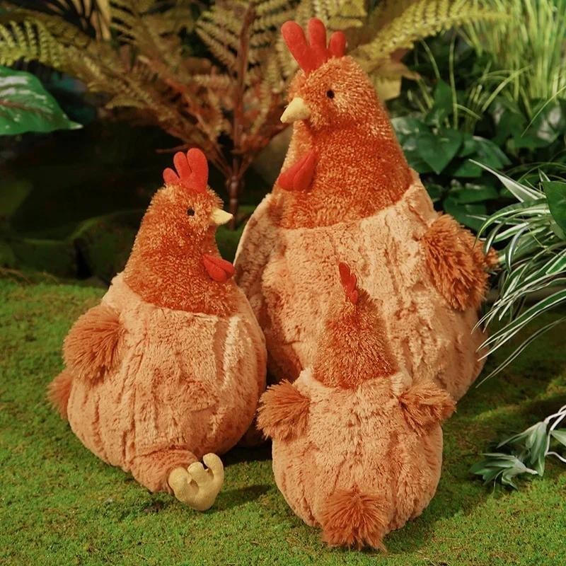 Simulation Chicken Plush Toy Cute Chicken Plushie Dolls Soft Stuffed ...