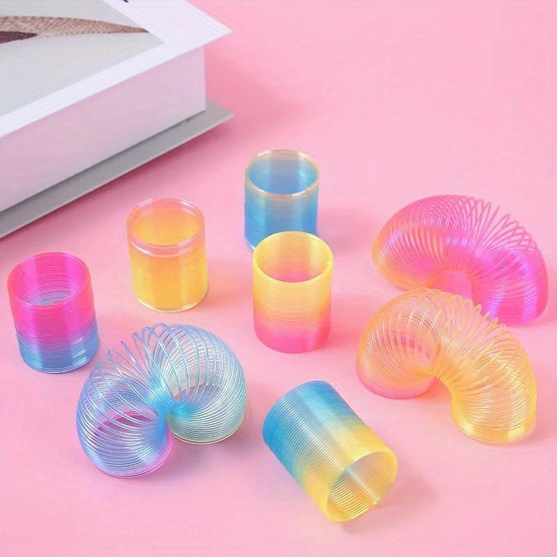 12PCS Rainbow Magic Springs Circle Toys Kids Birthday Party Favors ...