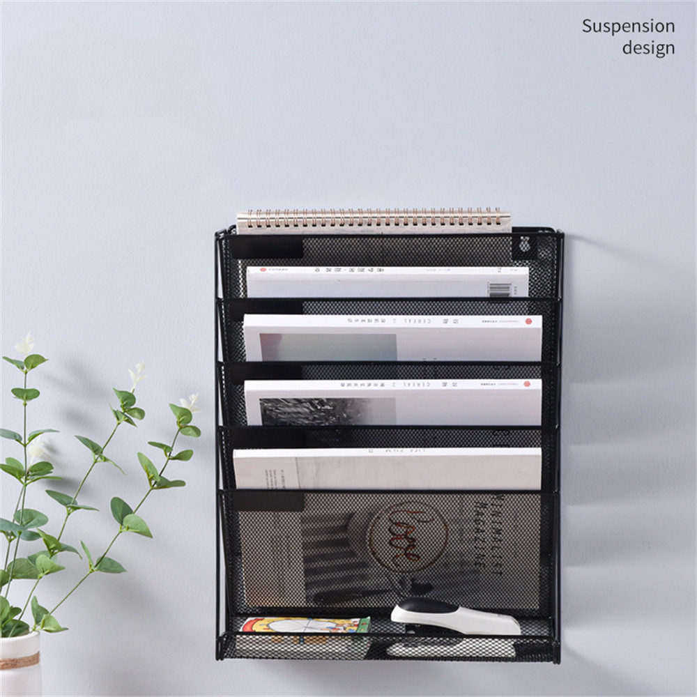 Hanging Metal File Rack Storage Rack, Five Layer Newspaper And Magazine ...