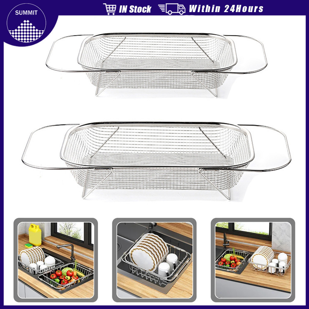 Stainless Mesh Square Strainer Collapsible Basket with Handle for Deep ...