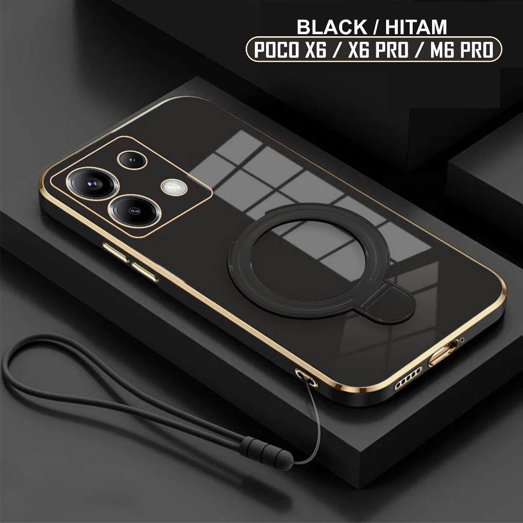 Casing Xiaomi Poco X6 M6 Pro 4G 5G Soft Case Ring Plating Magsef Stand ...