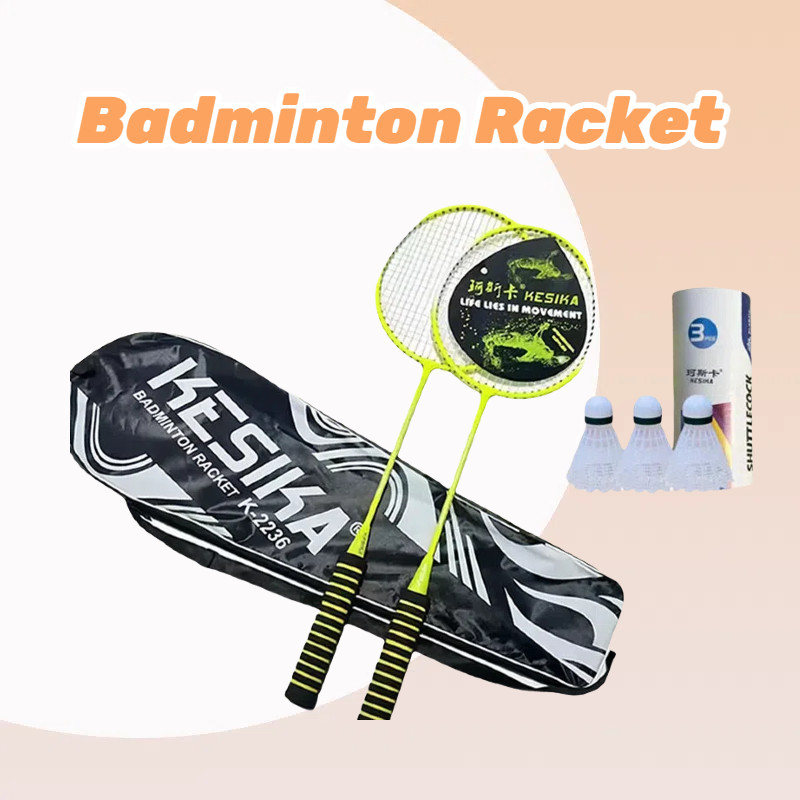 Original Racket Badminton Set 2pcs Double with 3 Shuttlecock for ...