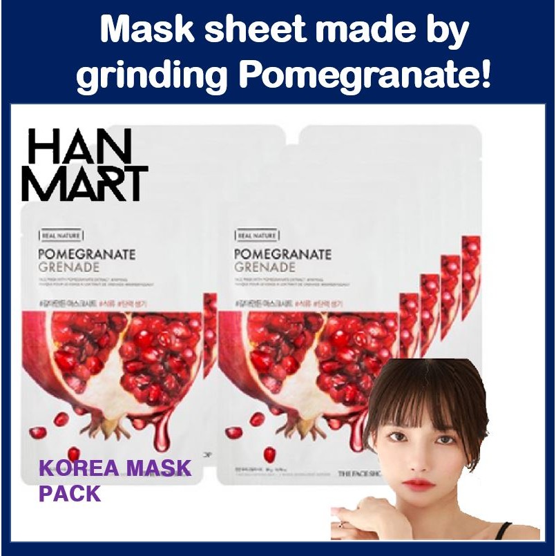 The Face Shop Pomegranate Mask Sheet, 1 pack, 10 pieces (Korea mask ...
