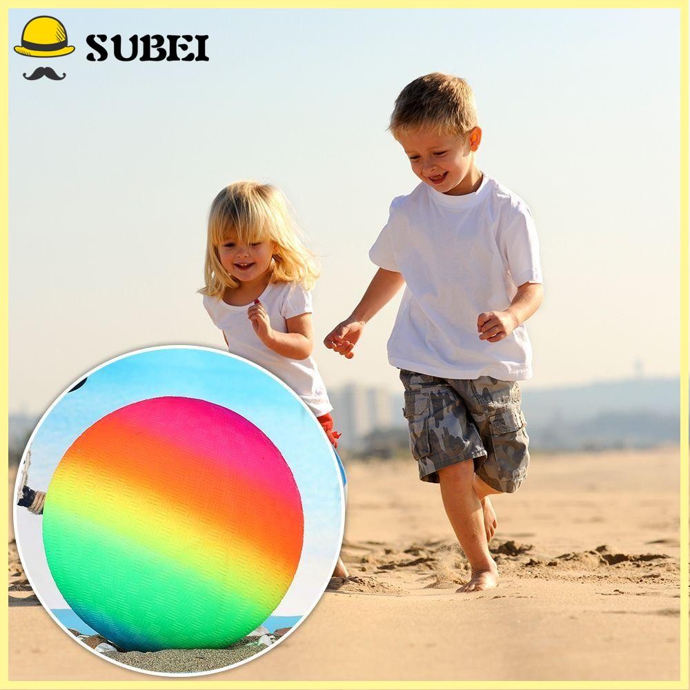SUBEI1I Beach Ball Swimming Pool Ball Rainbow Large 9 Inch Kickball ...