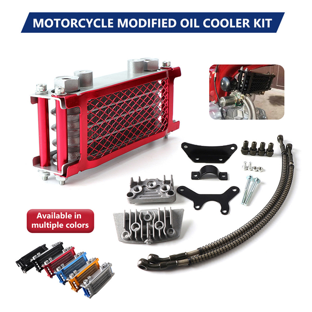Motorcycle Oil Cooler Oil Radiator Kit For Honda Monkey Yamaha Kawasaki ...