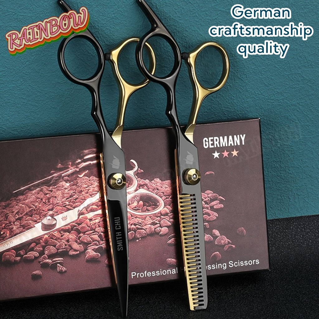 Hair Cutting Scissors Barber Teeth Flat Scissors Salon Trimmer Hair Cut ...