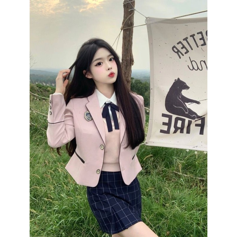 Sweet Spicy JK Uniform Blazer Plaid Skirt Shirt Disney Wear Preppy Set ...