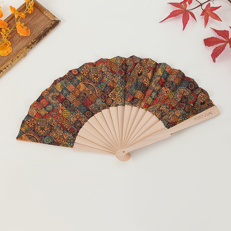 23cm Spanish Solid Wood Folding Fan, Bamboo Hand Folding Fan, Retro ...