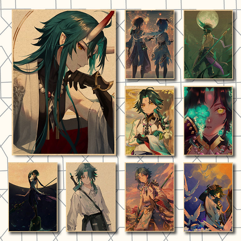 “kinsen” Genshin Impact game character anime retro kraft paper ...