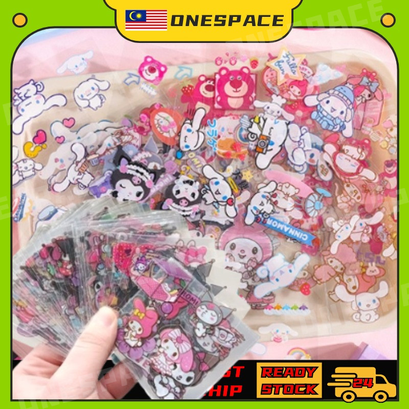 Sanrio Kuromi Sticker Cute 8x8cm PET Handbook Kids Reward Goo Card ...