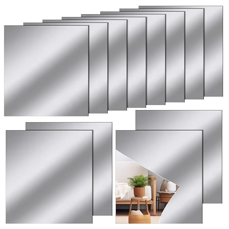 15x15cm / 20x20cm / 30x30cm Acrylic Flexible Mirror Sheets / Self ...