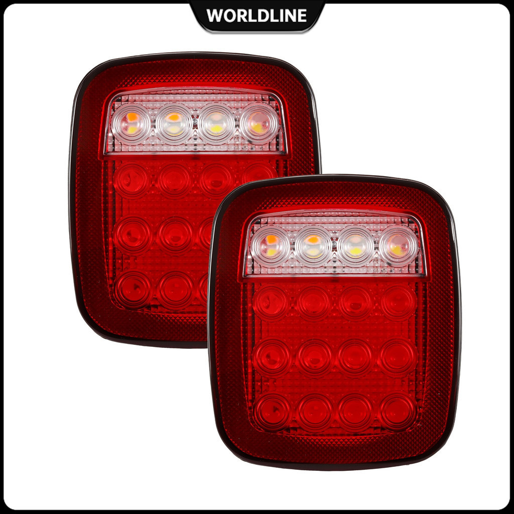 2pcs 12V 16 LEDs Jeep Tail Light Truck Trailer Boat Stop Turn Tail ...