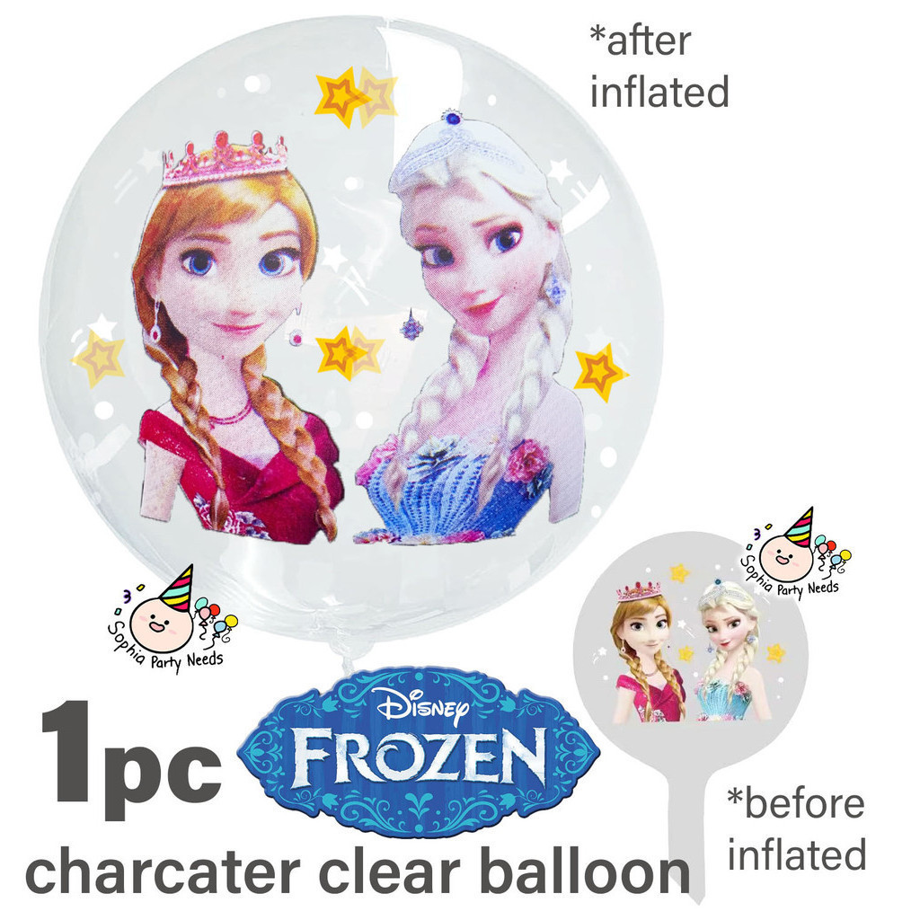 Frozen Print Clear Bobo Balloon Anna & Elsa (24"inch) | Shopee Philippines