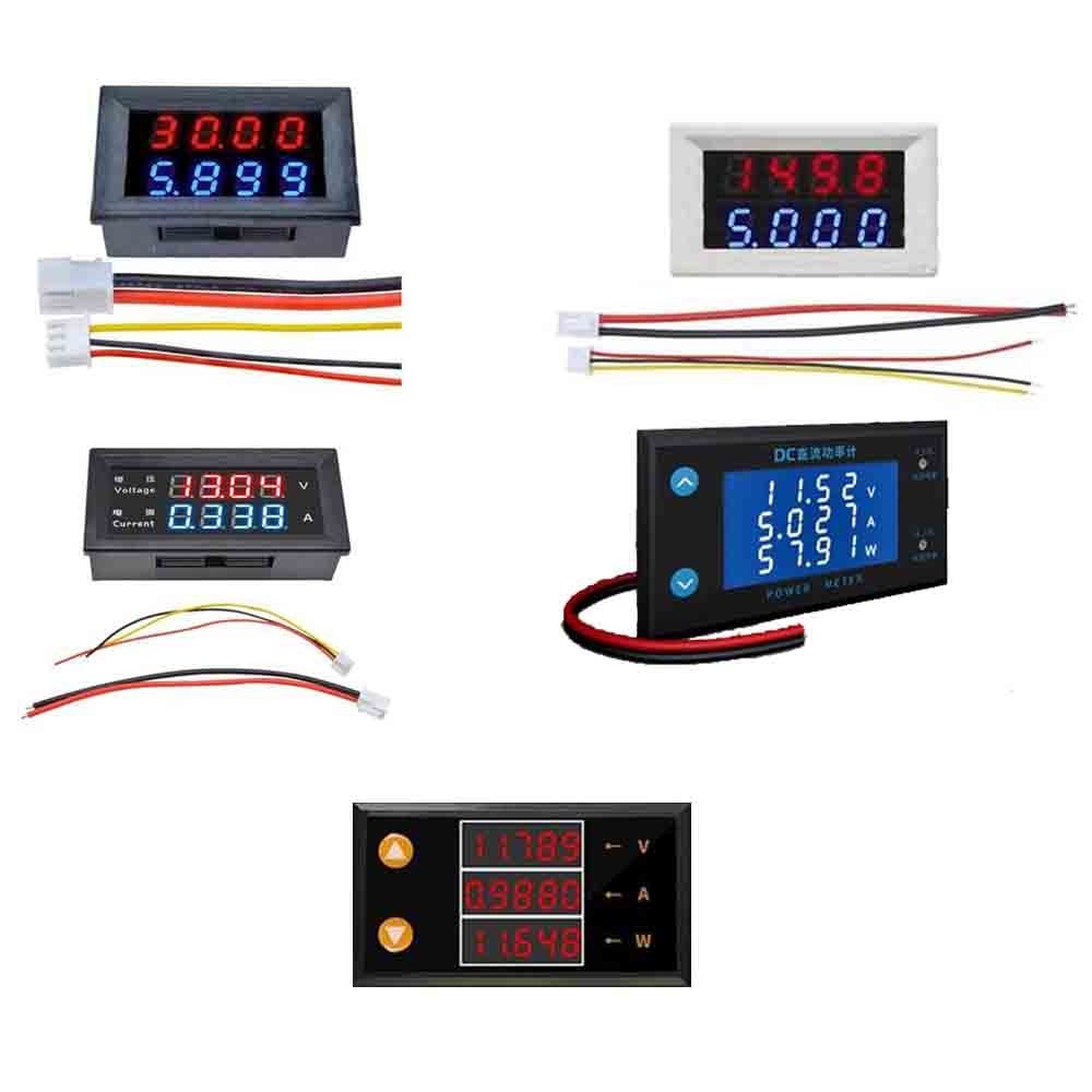 DC0-200V 10A DC Red Blue LED Digital Current Voltmeter 4-digit Dual ...