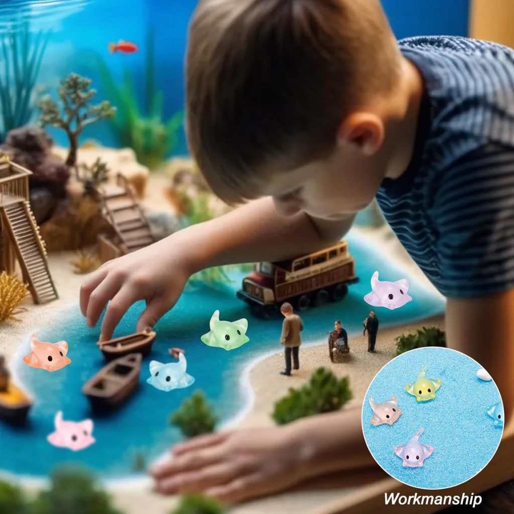 Manta Ray Ornament Miniature Manta Ray Colorful Mini Manta Ray Figurine ...