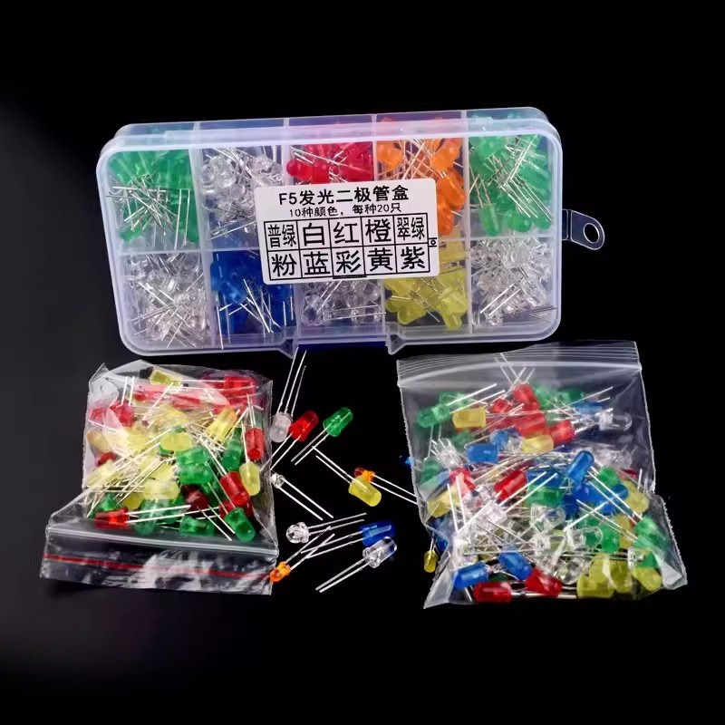 3MM 5MM Light Emitting Diodes Electronics Kit Box F3 F5 LED Diode ...