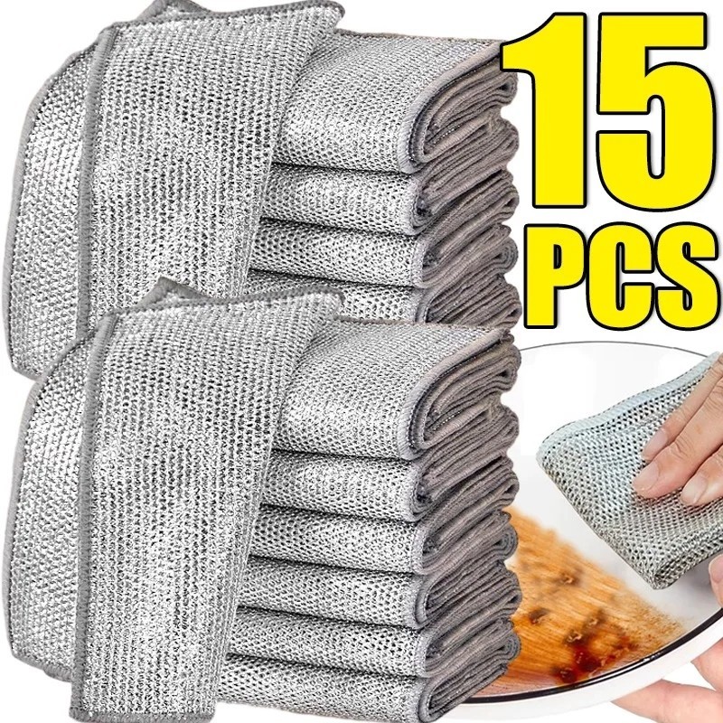 2-In-1 Upgrade Magic Cleaning Towels/Double-side Steel Wire Dishcloth ...