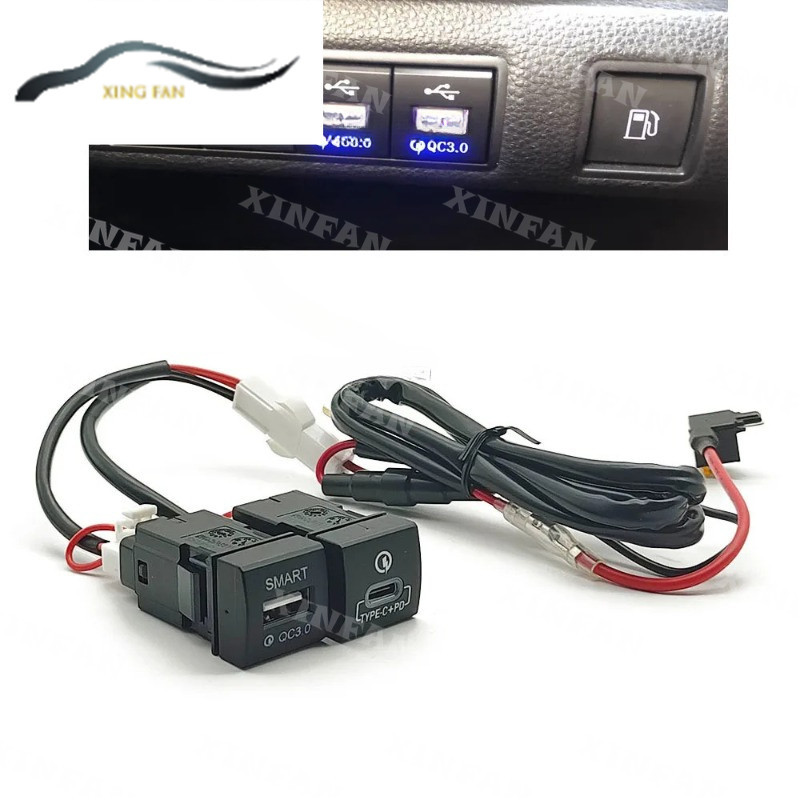 XF Car Phone Charger Dual USB Type-c PD Socket Fast Charging Adapter ...
