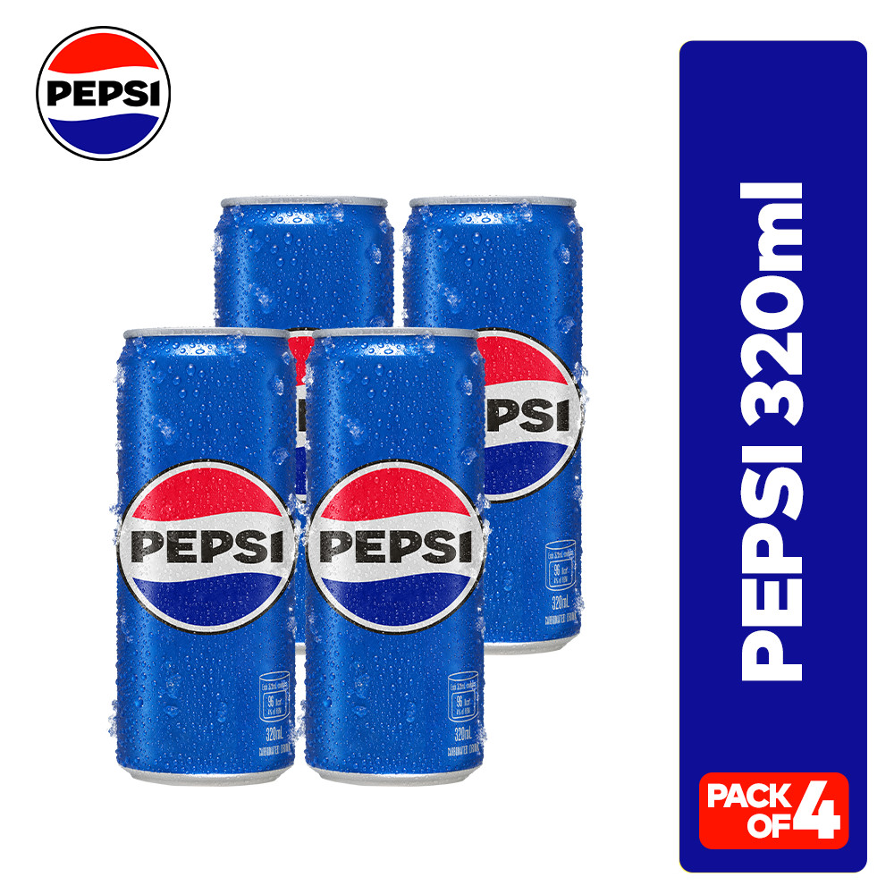 Pepsi Regular 320ml in Can - Pack of 4 | Shopee Philippines