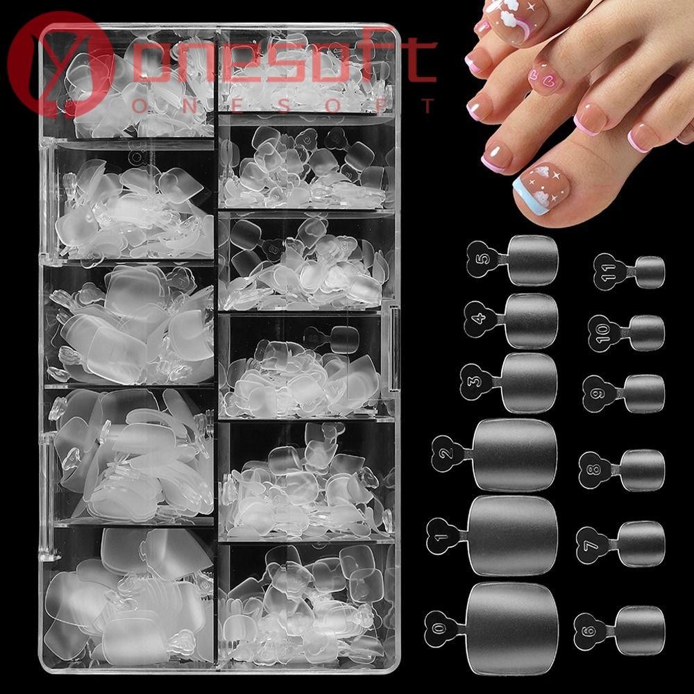 ONE-SOFTNESS Fake Toenails, Full Cover Soft Toe Nail Tips, Gel Nail ...