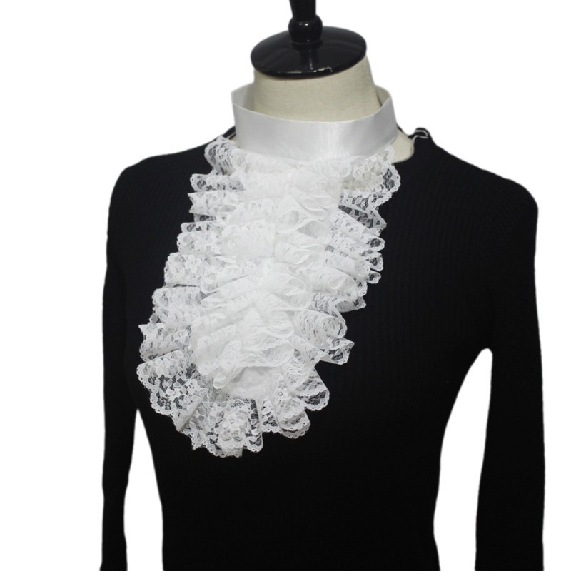 BST Detachable Ruffled Lace False Collar Victorians Colonial Jabot ...
