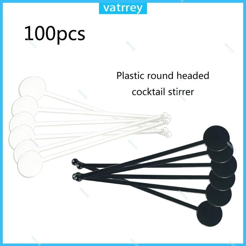 VA 100PCS Cocktails Swizzle Stick Clear Plastic Stirrers for Coffee and ...