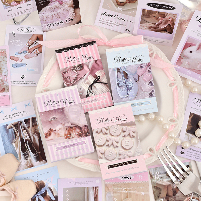 Cdaily|30pcs Ballet Waltz Sticker Book Lace Bow Sticker Handbook ...