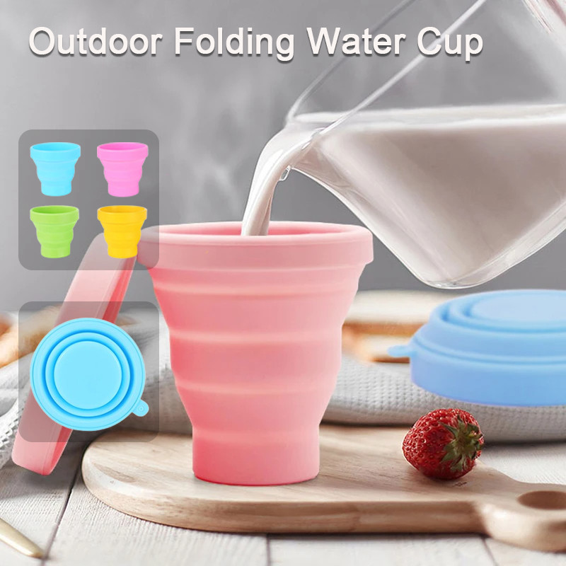 Outdoor Folding Water Cup Portable Silicone Folding Gargle Cup ...