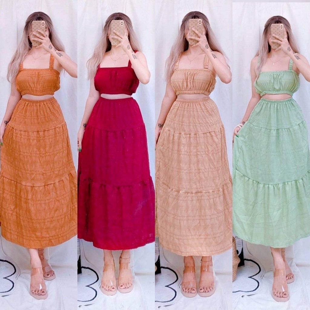 Ohmygarments | JELLY Sleeveless Top and Long Skirt Set Terno Coords ...