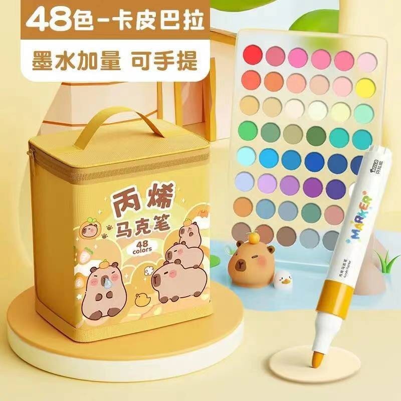 24/48/80 Colors Cartoon Capybara Acrylic Paint Marker Set Art Markers ...