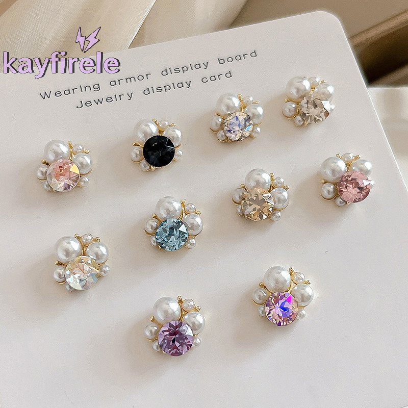 [Kayfirele] 1pcs Diamond Crystal Nail Decors Pearl Rhinestone Accessory ...