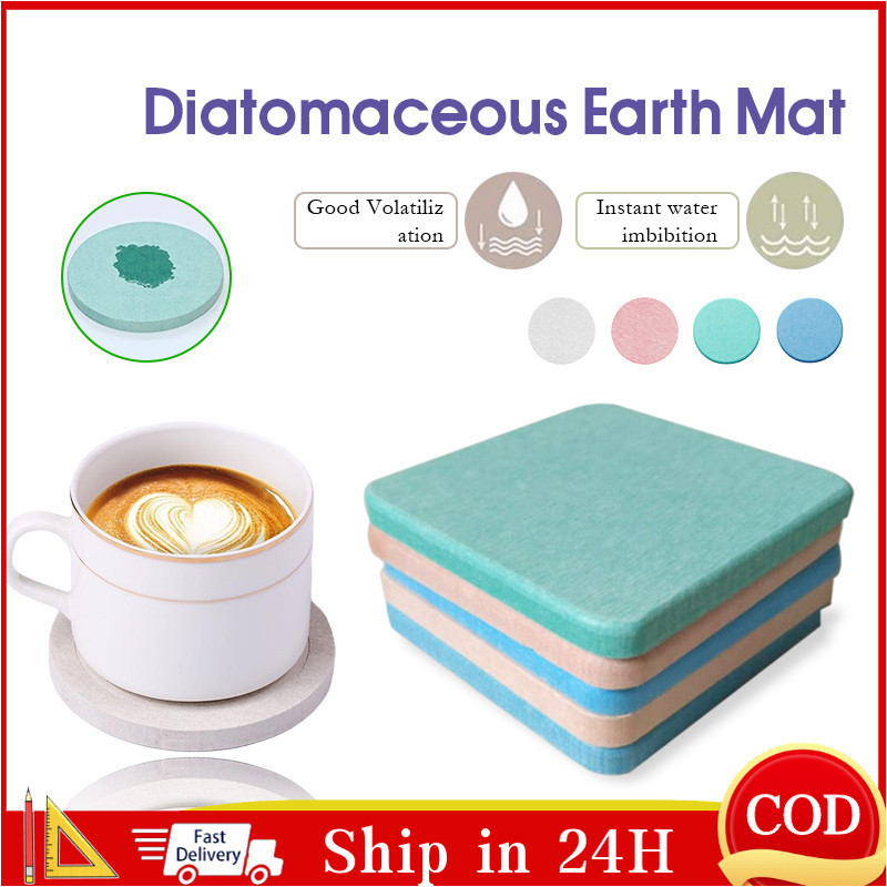 Cup Coaster Bowl Pad Diatomite Cup Mat Waterproof Anti-Slip Fast Dry ...