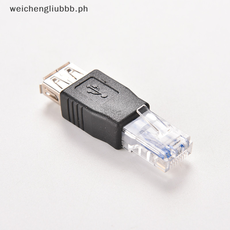 PH RJ45 Male to USB AF A Female Adapter Socket LAN Network Ethernet ...