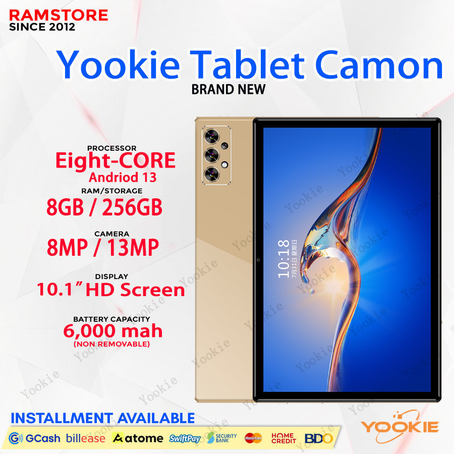 Yookie Tablet Camon 10.1 inch Tab 12+512GB ROM Large Screen Learning ...