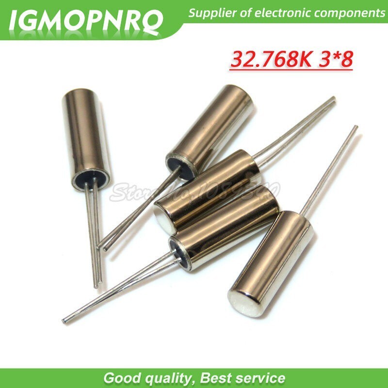0R3I 20pcs 32.768KHz Crystal oscillator Error 20ppm 3*8 32.768K 12.5pF Cylinder quartz resonator ...