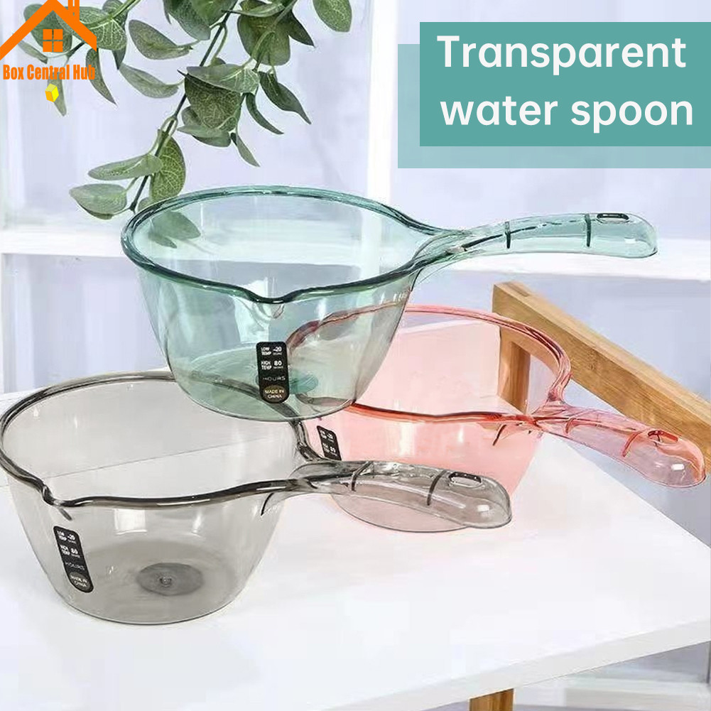 2Pcs Transparent Plastic Tabo Big Water Dipper Thickened Long-handled ...