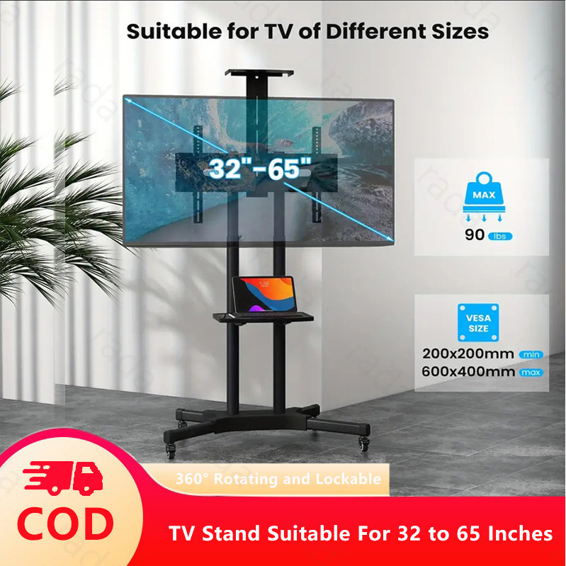 32-65 Inch Movable Tv Rack with Tray Universal TV stand Adjustable ...