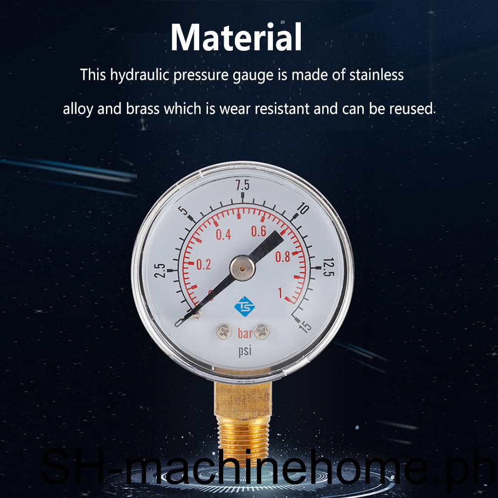1/2/3 Hydraulic Pressure Gauge Water Oil Pneumatic Tester Air ...