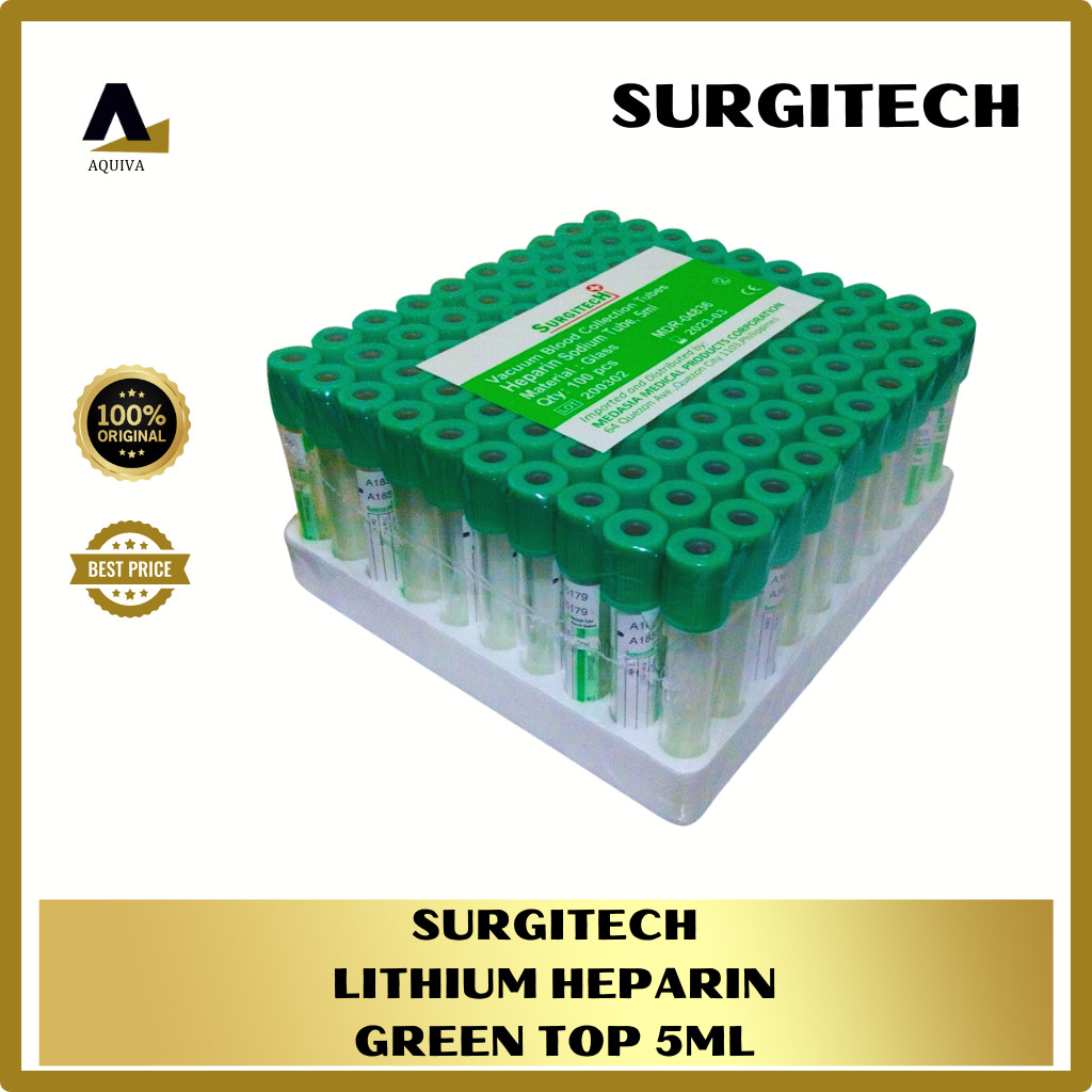 Vacutainer Heparin Lithium / Green top tubes (5ml) | Shopee Philippines