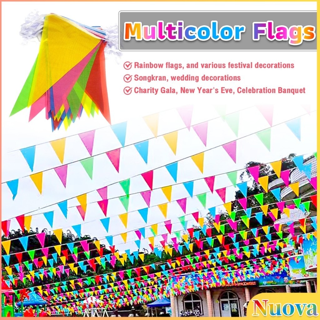 Nuova Multicolored decorative pennants, triangular pennants for ...