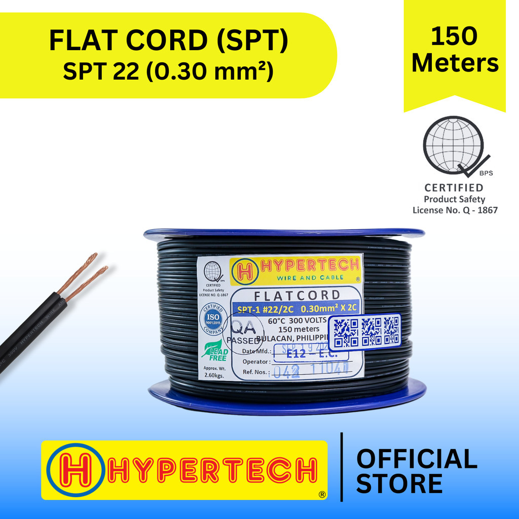 Hypertech FLAT CORD #22/2 150meters SPT Used in Extension Cords ...