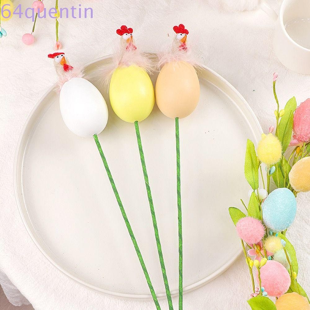 QUENTIN Easter Chicken Egg Branch, Mini Colorful Artificial Egg Stem ...