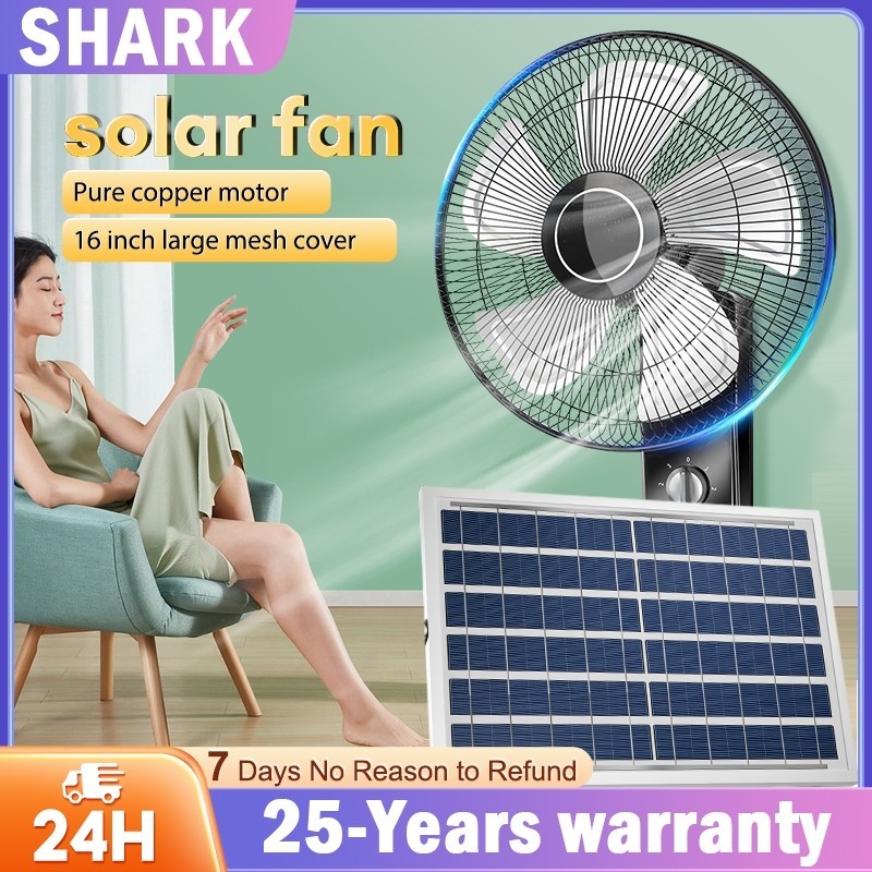 Black Solar fans 16inch solar wall fan with panel 3-speed durable ...