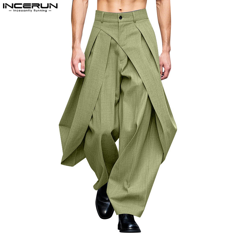 INCERUN Men Vintage Business Fashion High Waist Layered Styling Design ...