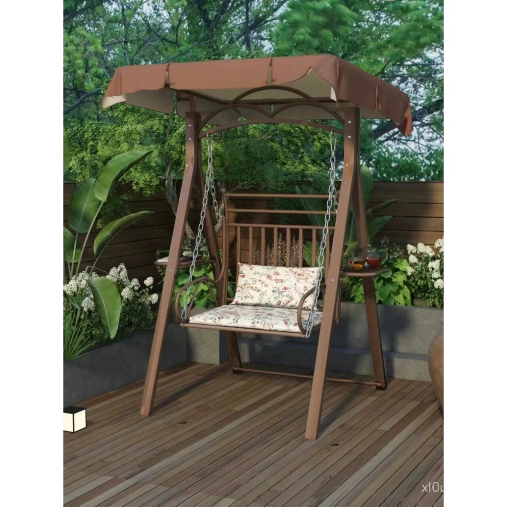 Small Single Person Swing Rocking Chair Iron Art Garden Hanging Chair ...