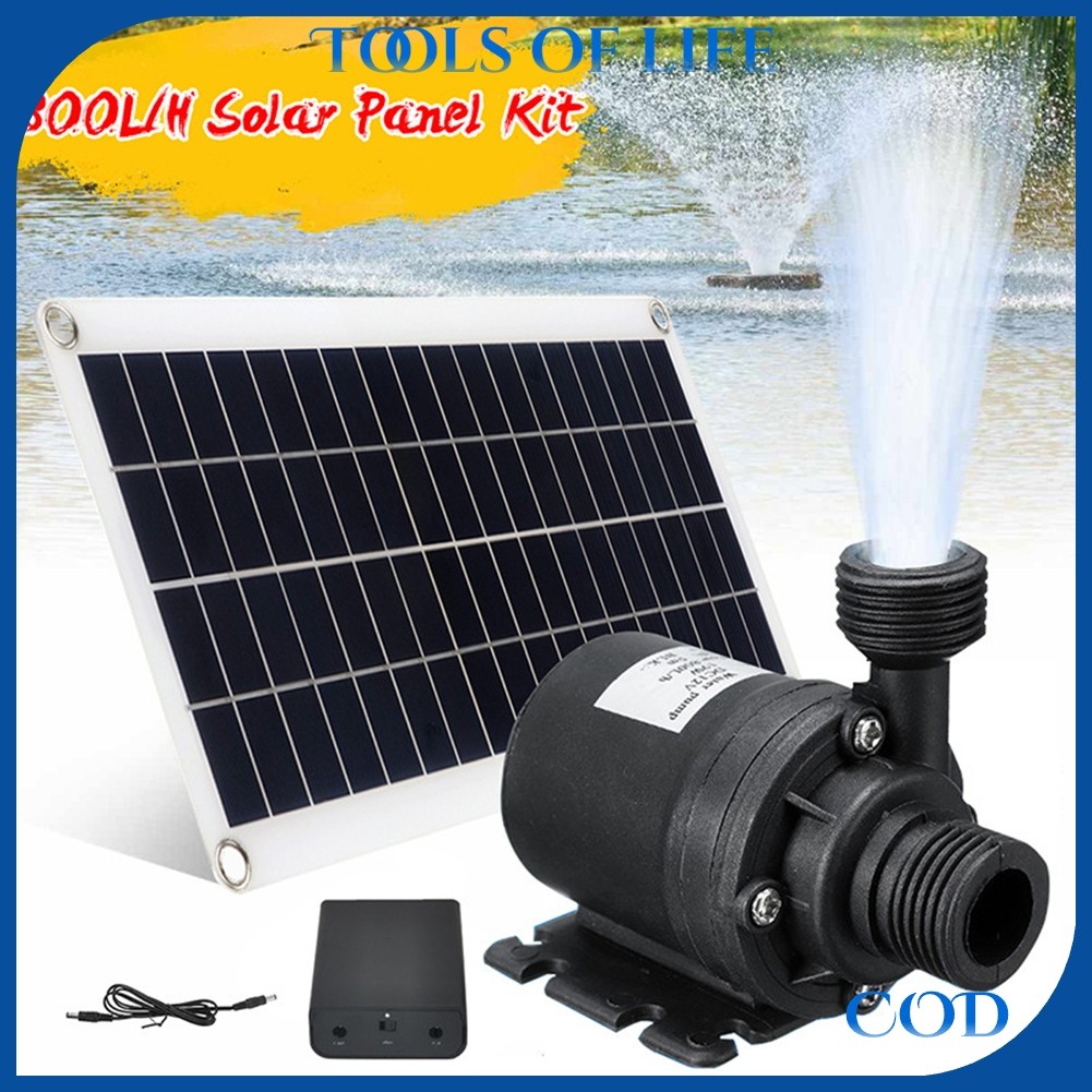 FSFO_800l/h DC 12V Brushless Solar Water Pump 20W Solar Panel Pump Fish ...
